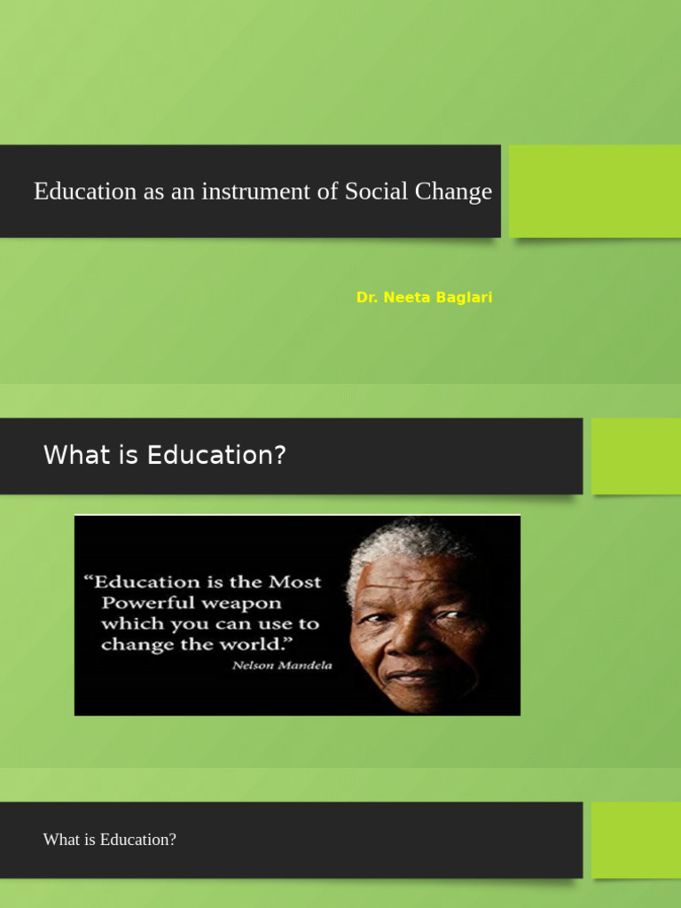 Education as a Catalyst for Social Change | PDF | Social Psychology ...