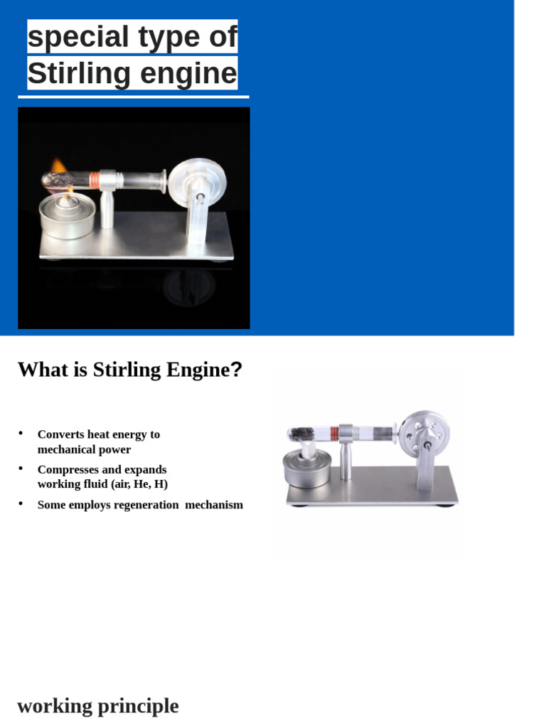 Special Type Stirling Engine PPT 2024 | PDF | Heat | Engines