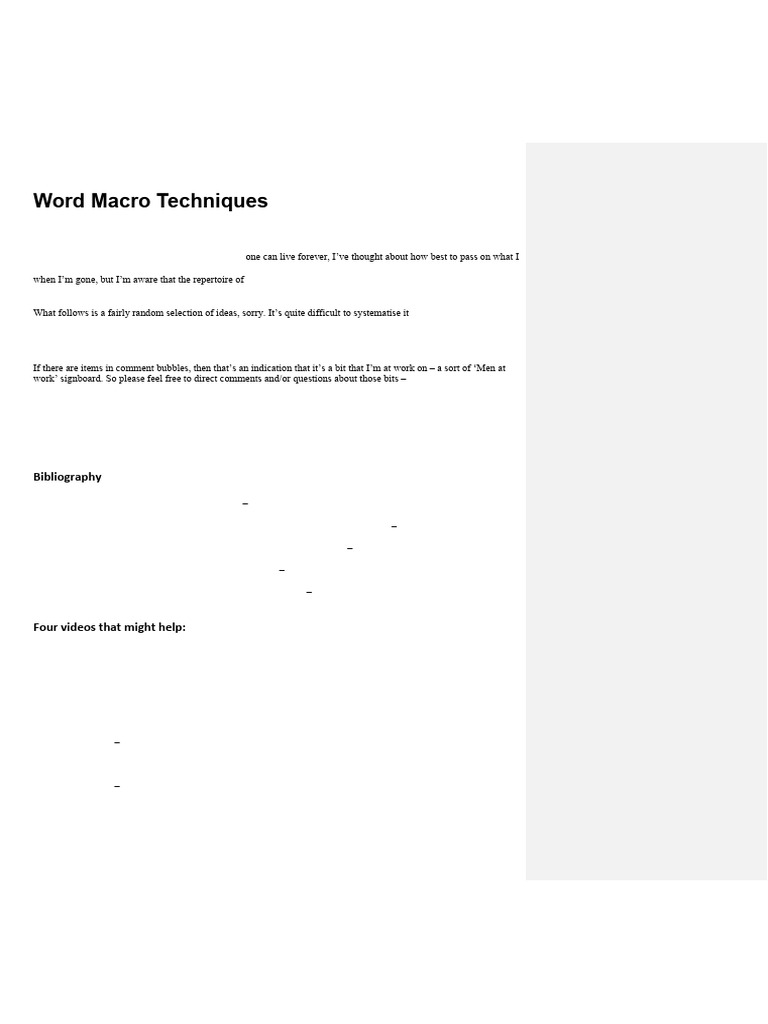 Word Macro Techniques Guide | PDF | Computer File | Visual Basic For ...