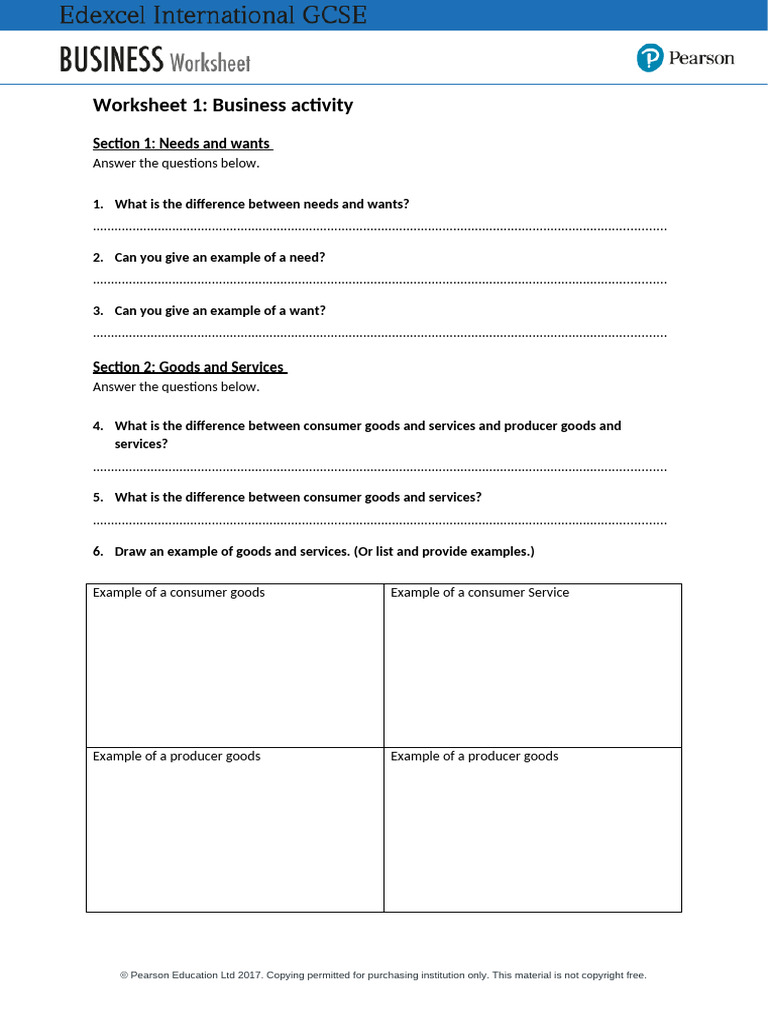 Worksheet 1 Business Activity | PDF | Economies | Business