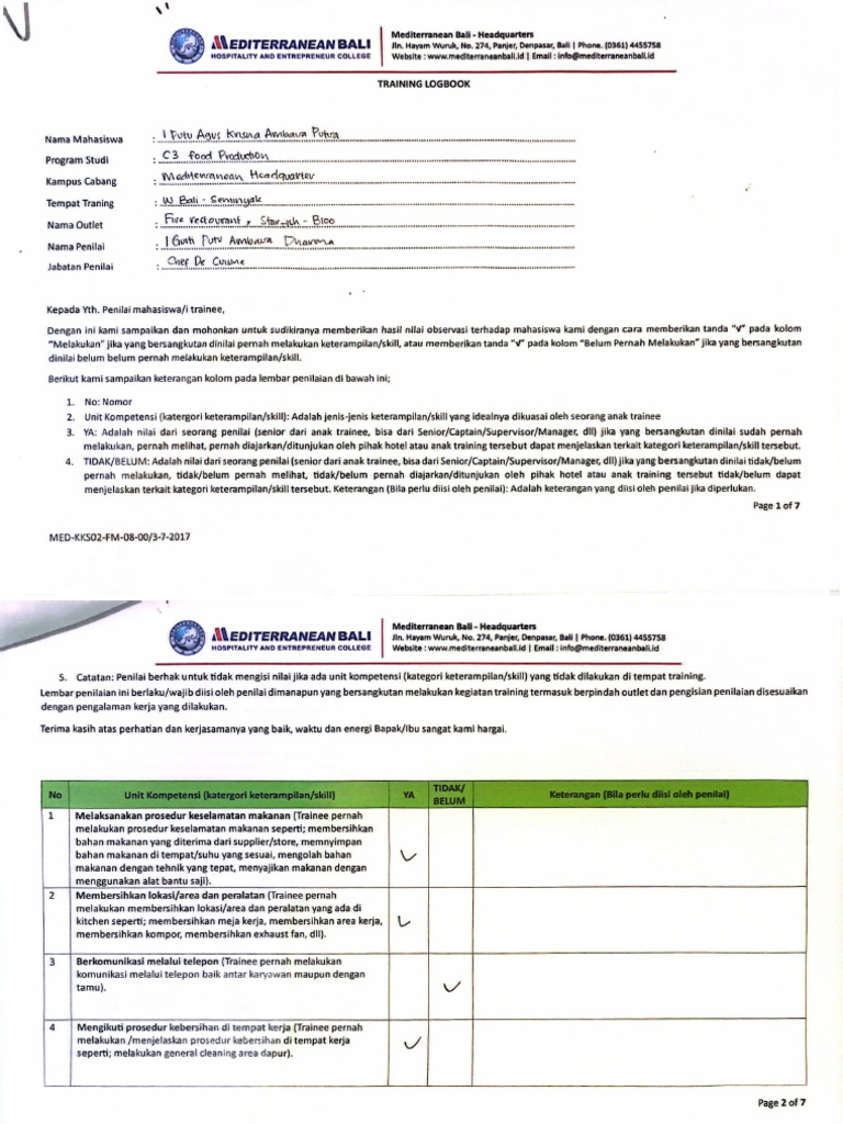 Logbook I Putu Agus Krisna Ambara Putra | PDF