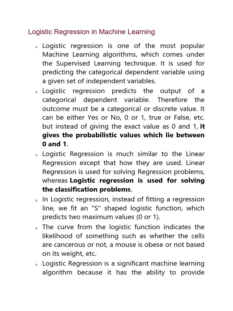 unit 3 ml (2) | PDF | Cluster Analysis | Logistic Regression