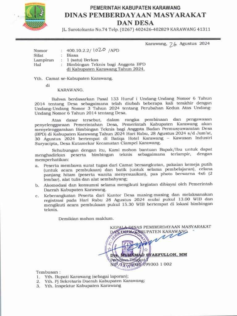 Surat Undangan BPD | PDF