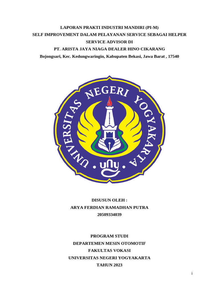 Arya Ferdian Ramadhan Putra - Laporan Praktek Industri Mandiri | PDF | Bisnis | Teknologi & Rekayasa