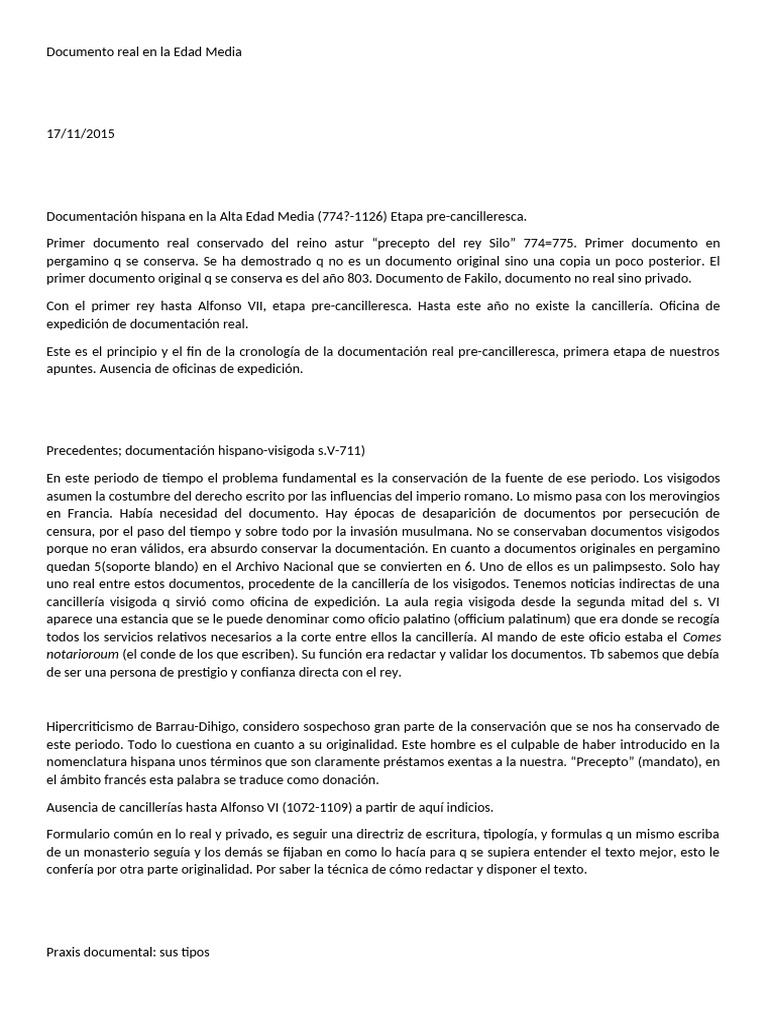 Documento Real en La Edad Media | PDF