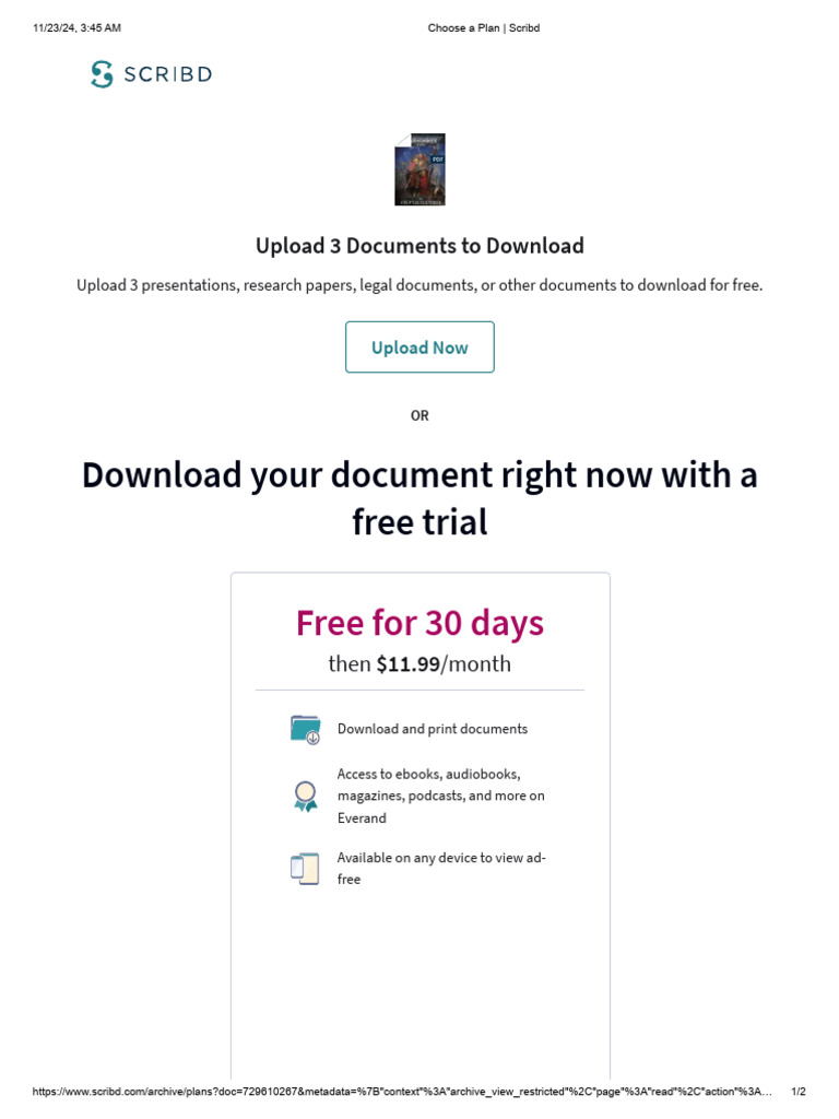 Scribd Subscription Details and Charges | PDF | Scribd
