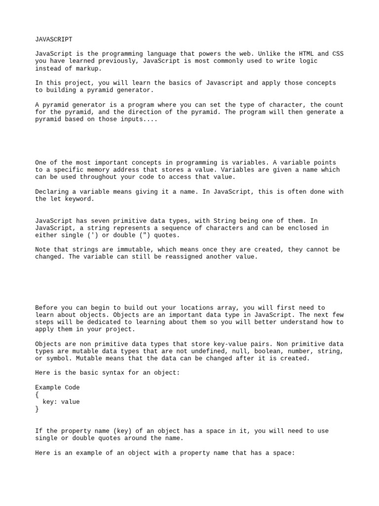 javascript note | PDF | Java Script | Data Type javascript note | PDF | Java Script | Data Type