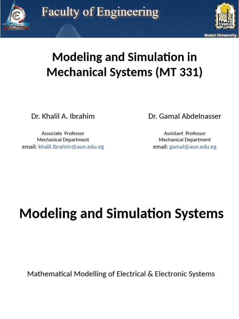 Lecture-7 Modelling of Electrical Electronic Electromechanical Systems | PDF | Electrical ...