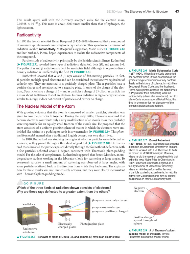 The Nuclear Model of Atom | PDF | Radioactive Decay | Atoms