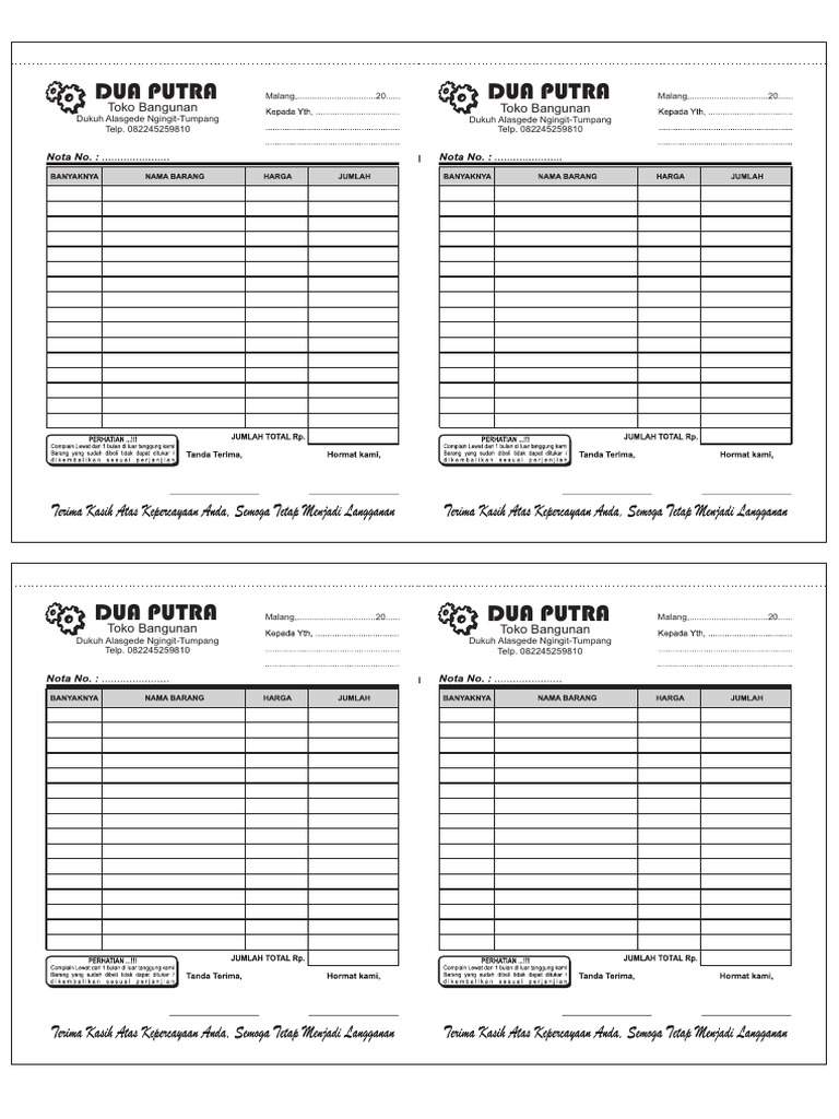 Nota Dua Putra | PDF