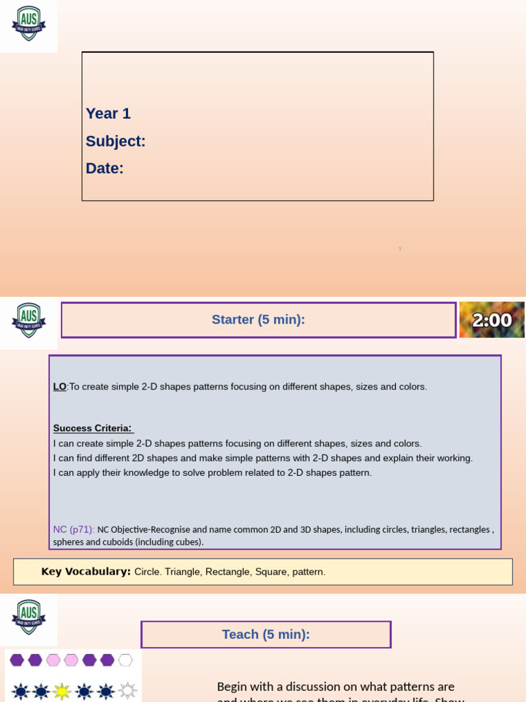 2-D Shape Patterns for Kids | PDF