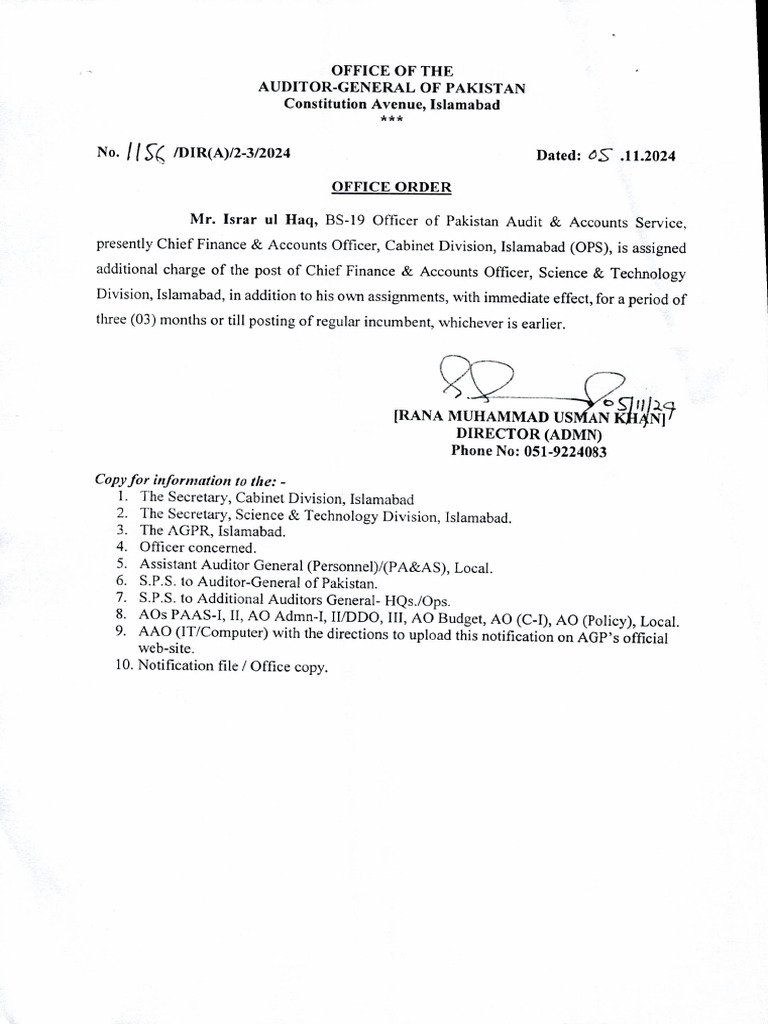 MR Israr Ul Haq Bs 19 | PDF