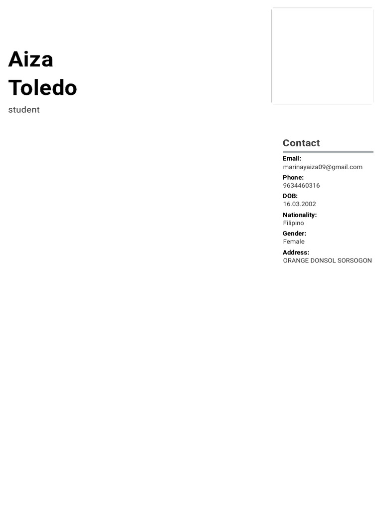 Aiza Resume 669 | PDF | Social Science | Mystery, Thriller & Crime Fiction