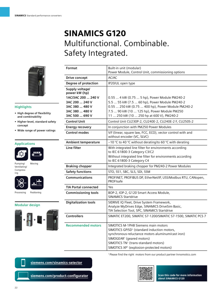 Sinamics G120 | PDF | Electricity | Electrical Engineering