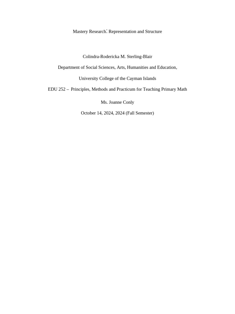 EDU 252 Representation and Structure | PDF | Mathematics | Concept