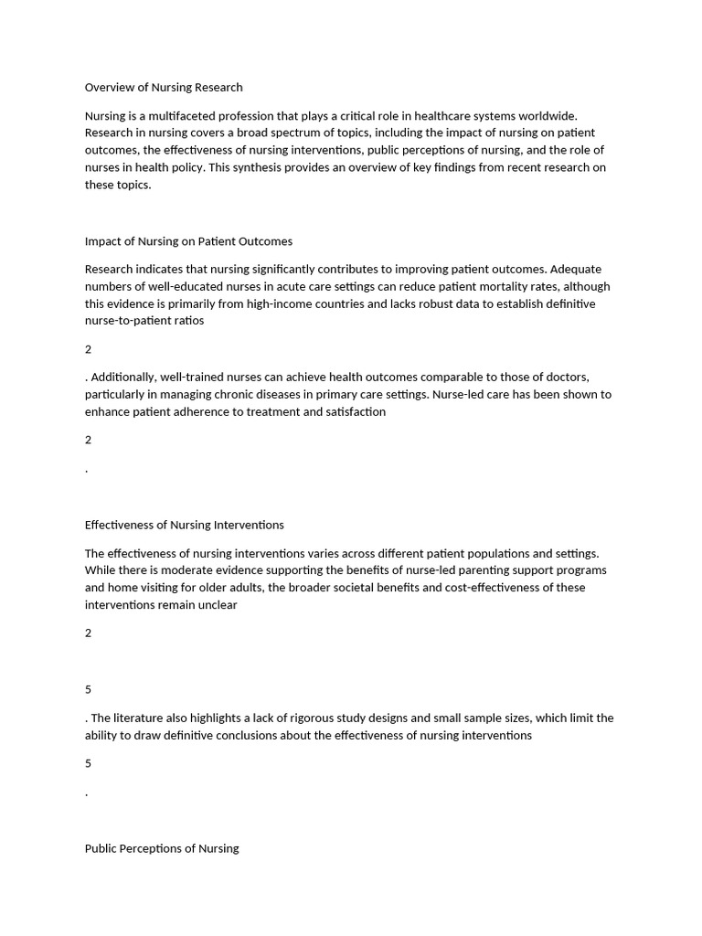 Nursing Research Overview and Impact | PDF | Nursing | Health Care
