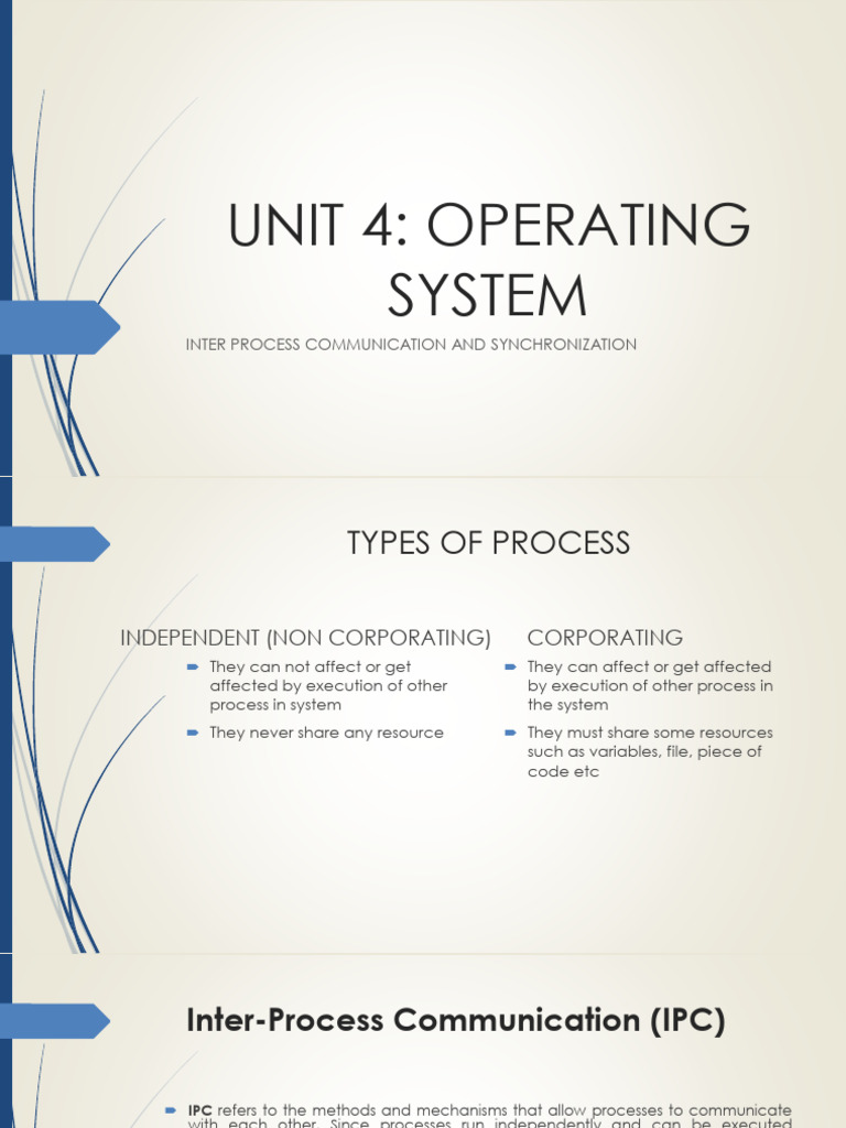 IPC and Synchronization in Operating Systems | PDF | Process (Computing) | Message Passing