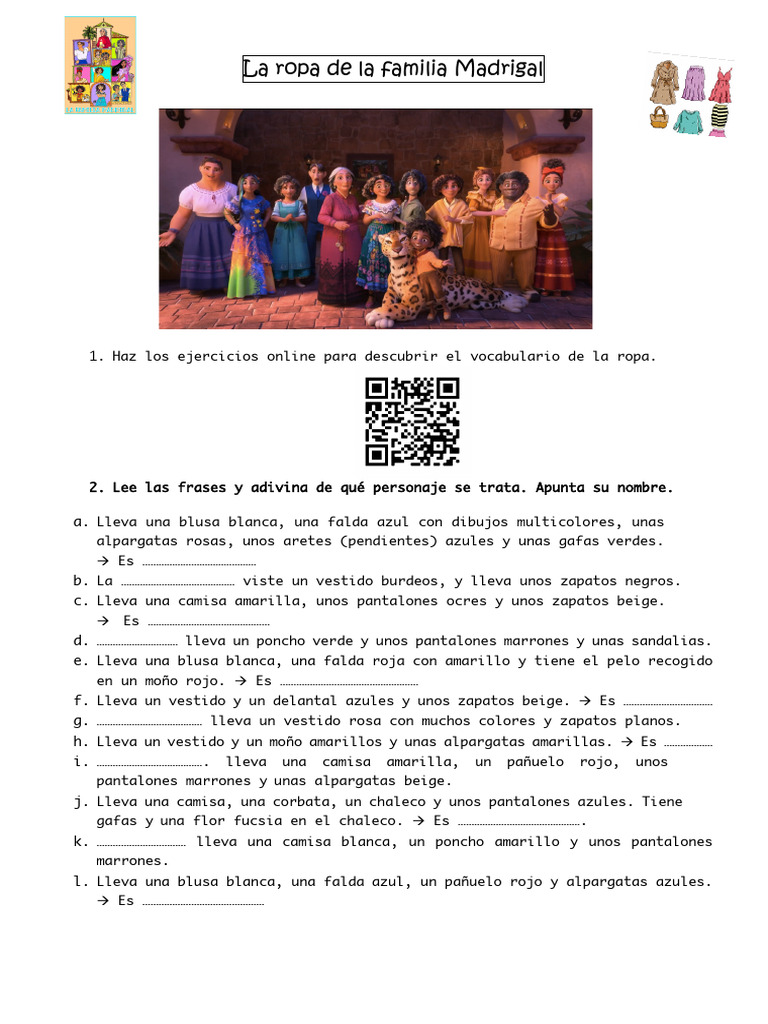 Fiche La Ropa de Los Madrigal Ecc81lecc80ves | PDF