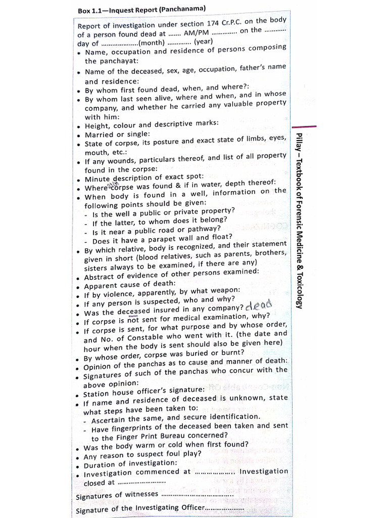 Inquest Report - Panchnama | PDF