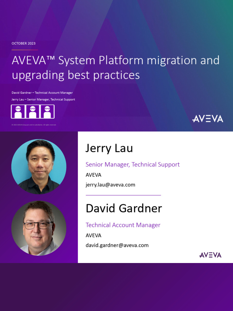 UC23NA 3OCG07 AVEVA Gardner System Platform Migration and Upgrading Best Practices | PDF ...