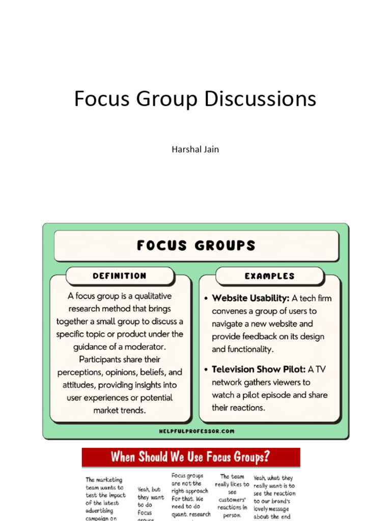 Focus Group Discussions | PDF | Focus Group | Sampling (Statistics)