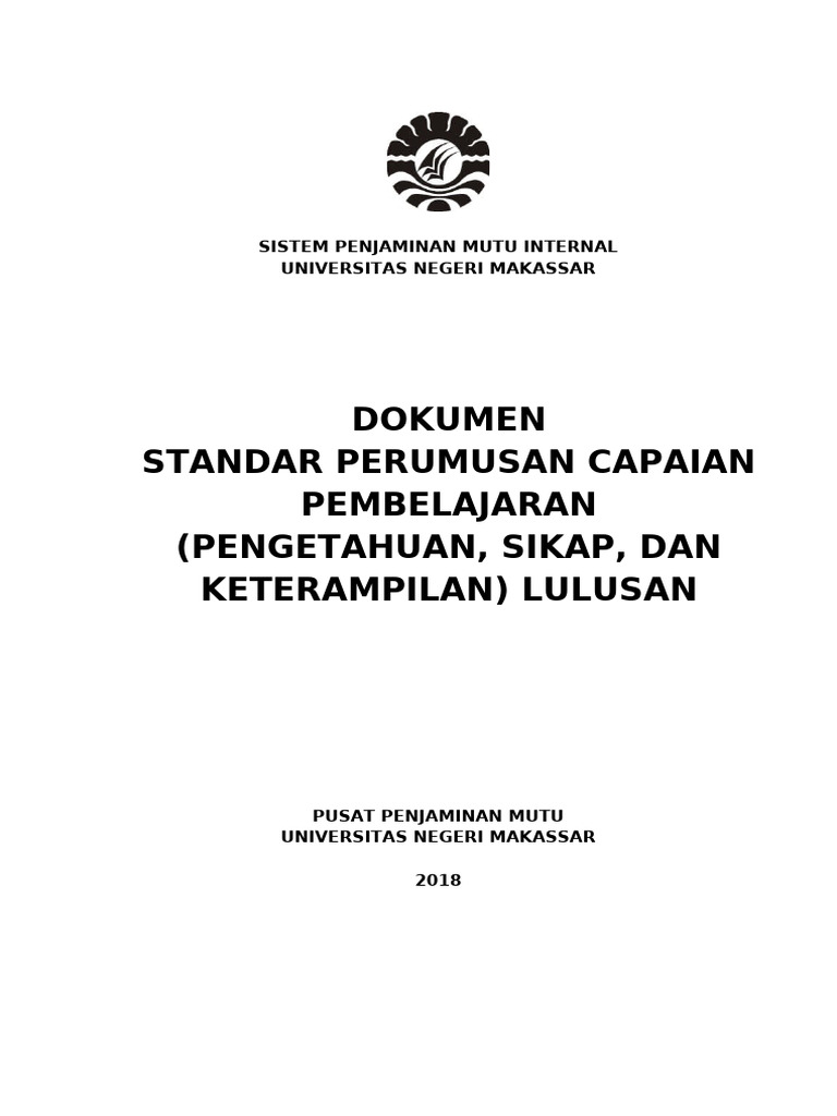 Templete Dokumen Standar Rumusan CPL | PDF | Sains & Matematika