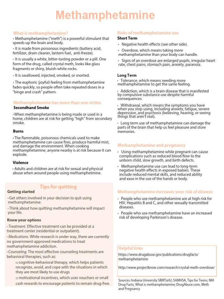 Patient Education Methamphetamine | PDF | Methamphetamine | Diseases ...