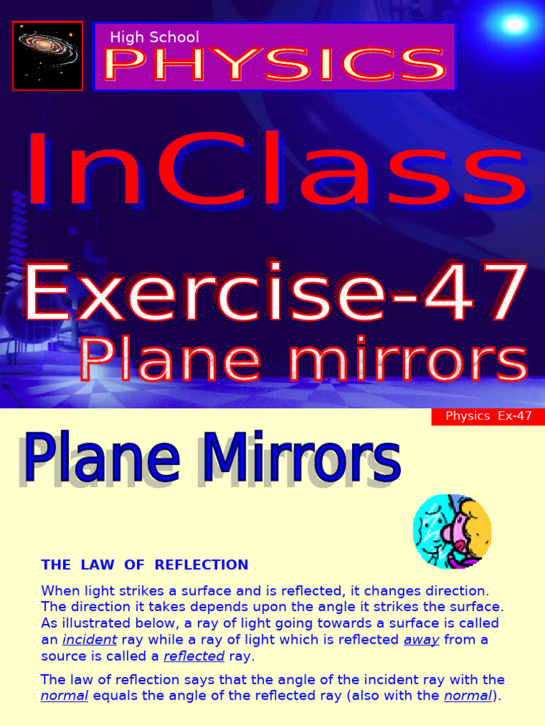 Physics Ex 47 Plane Mirrors | PDF | Reflection (Physics) | Mirror