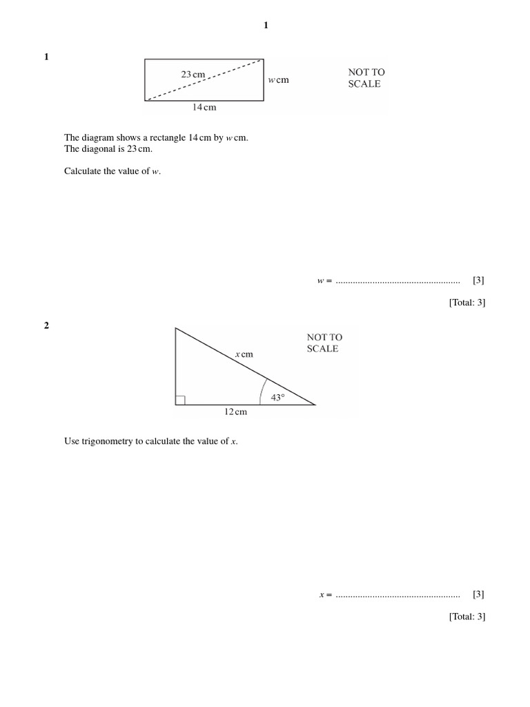 Right Angle Triangle Calculations | PDF | Triangle | Trigonometry