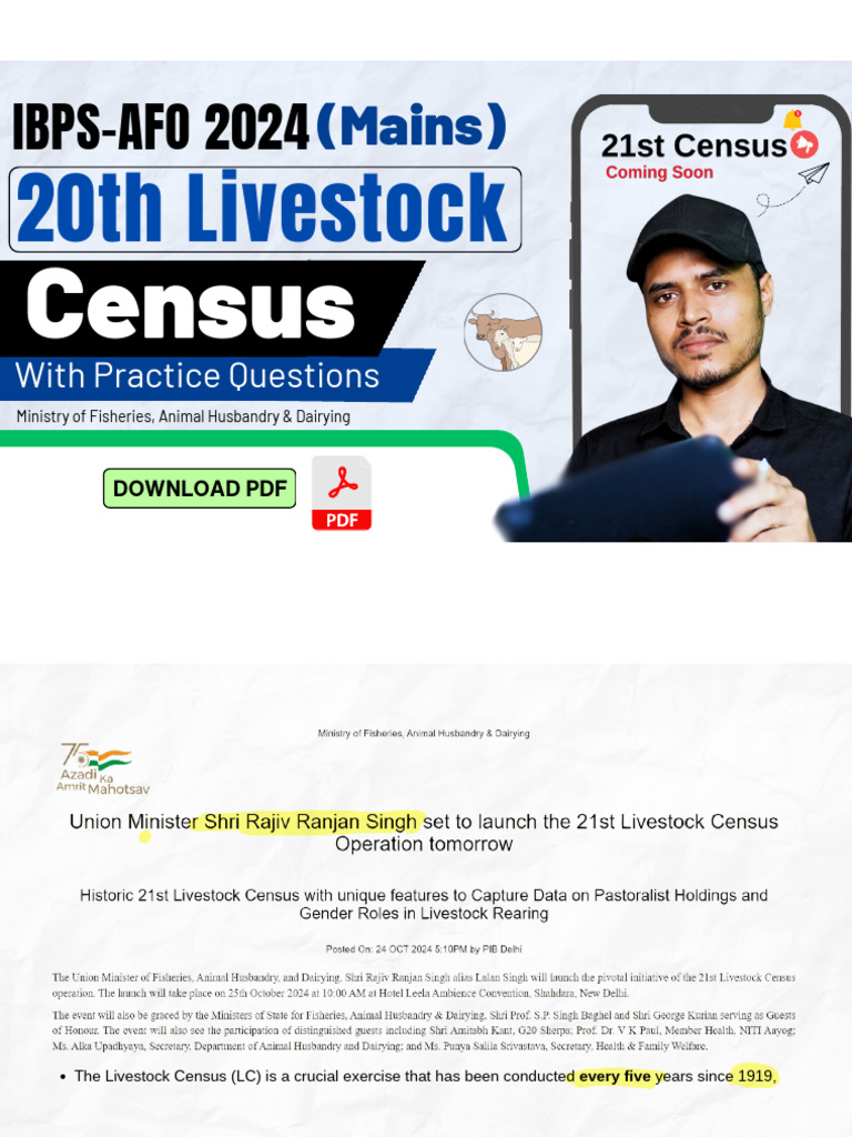 Livestock Census Insights 2024 | PDF | Cattle | Livestock