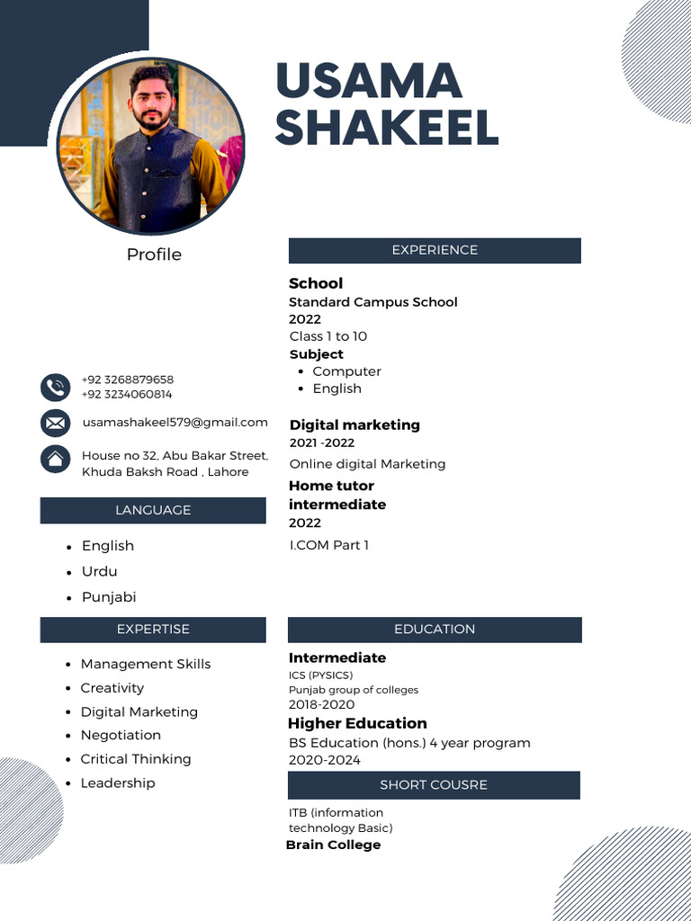 Usama Shakeel: Profile | PDF