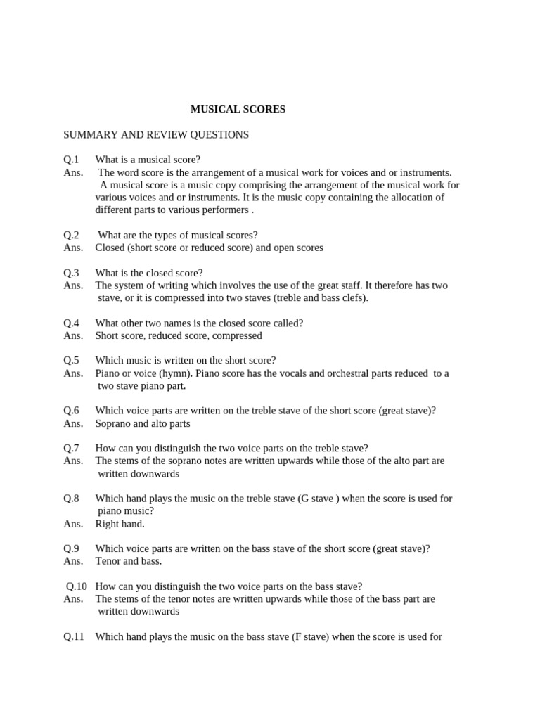 MUSICAL SCORES 1 | PDF | Clef | Music Theory