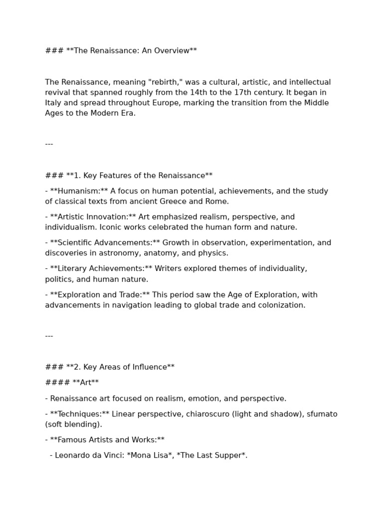 Overview of the Renaissance Era | PDF | Renaissance