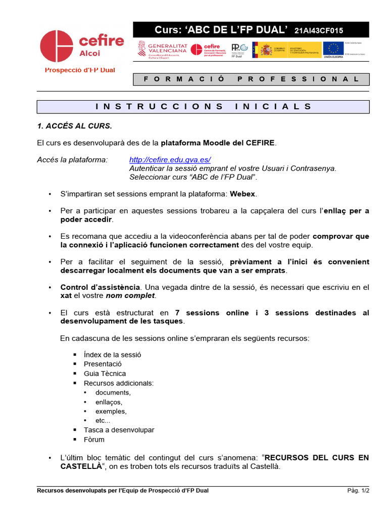 Instruccions Inicials | PDF