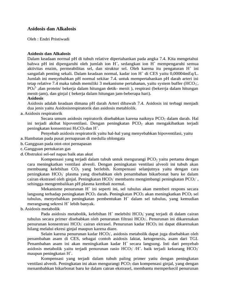 Asidosis Dan Alkalosis | PDF | Sains & Matematika