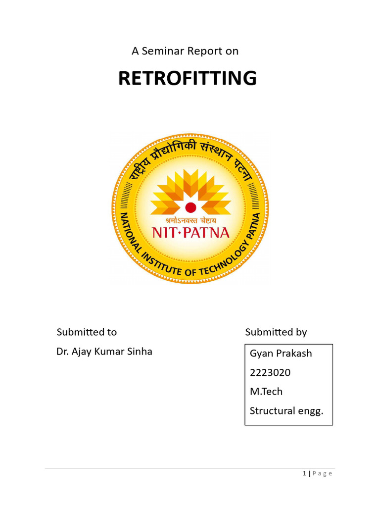 SEMINAR REPORT On Retrofitting | PDF | Fibre Reinforced Plastic ...