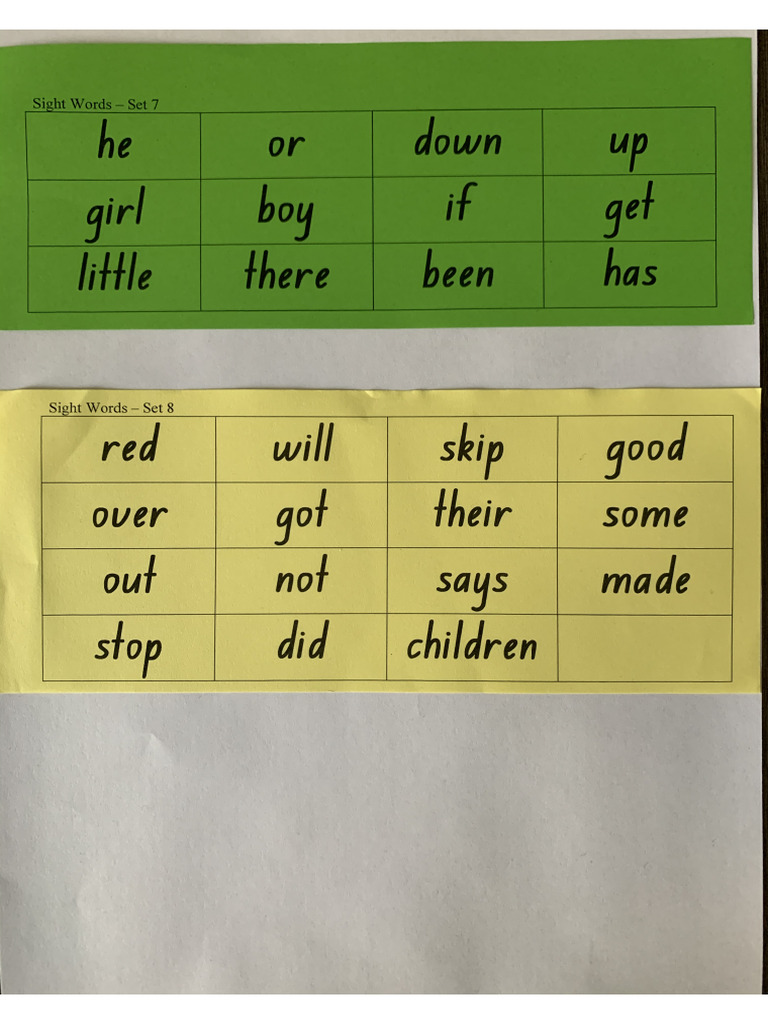 Sight Words 7-8 | PDF