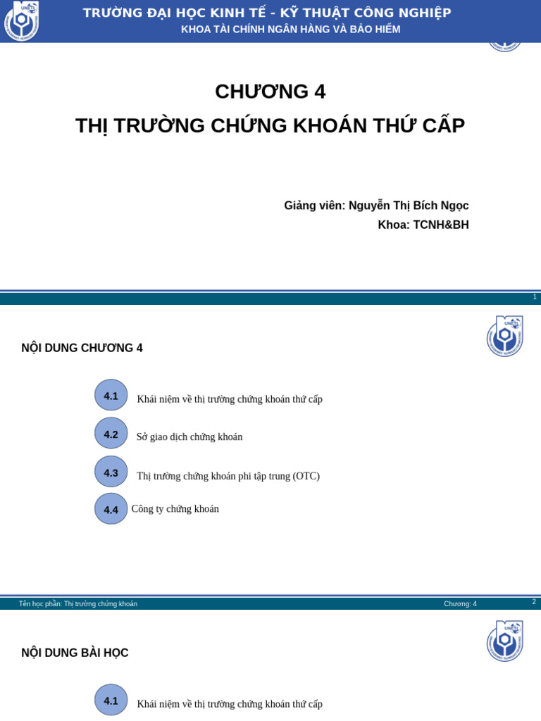 TTCK - CHƯƠNG 4 - TUẦN 8 (BL) | PDF
