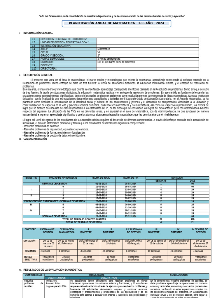 PLANIFICACIÓN ANUAL 2024 - MAT 2do | PDF | Números | Número racional