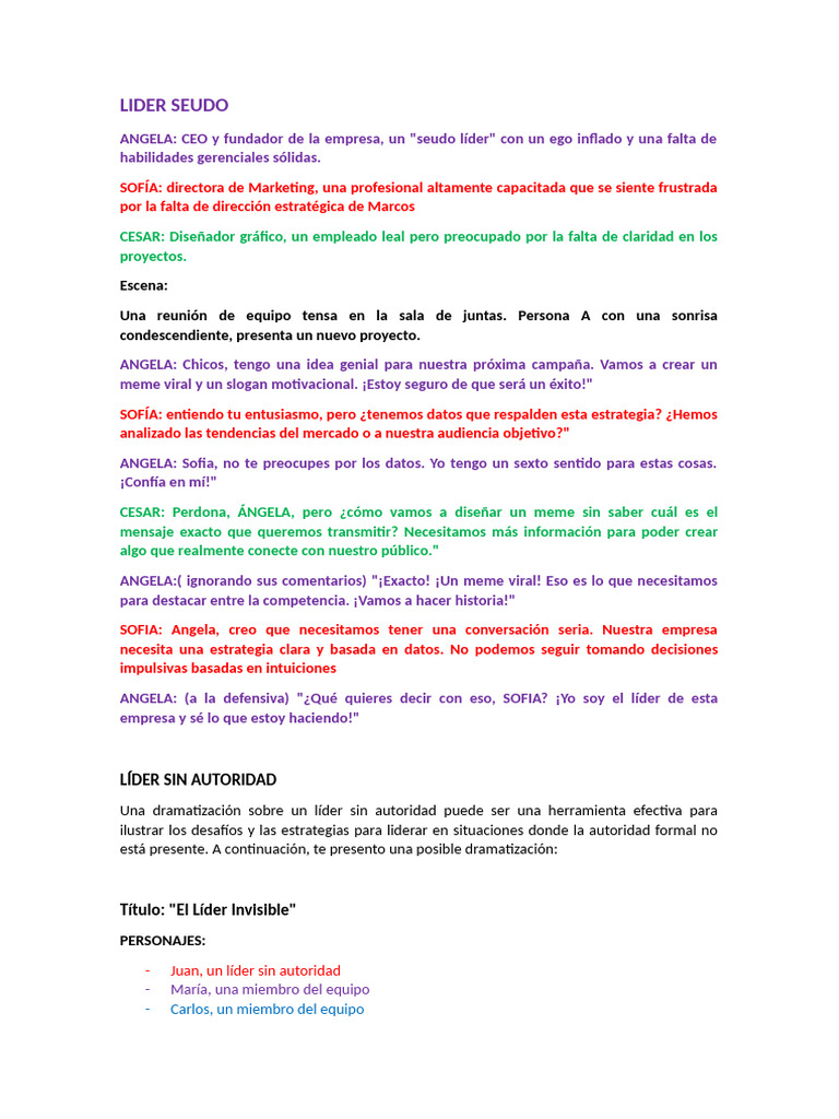 Líder Seudo y Sin Autoridad | PDF | Liderazgo