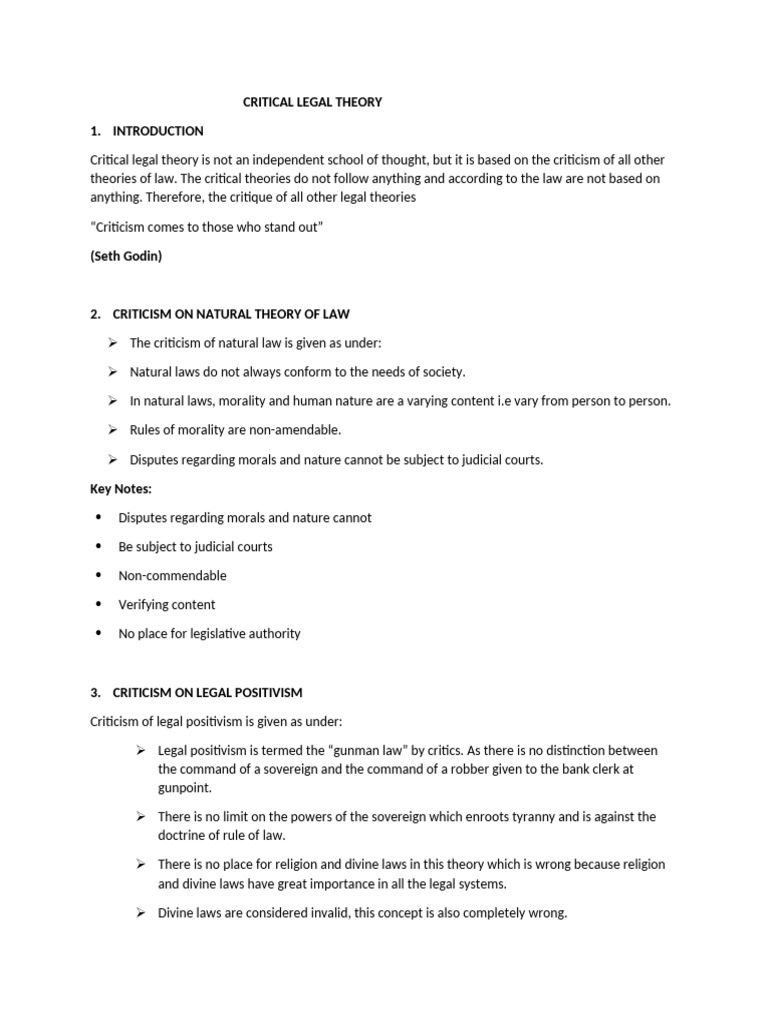 CRITICAL LEGAL THEORY | PDF | Jurisprudence | Natural Law