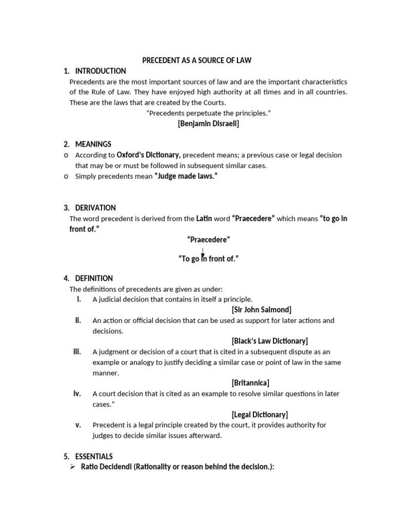 Precedent As A Source of Law | PDF | Precedent | Obiter Dictum