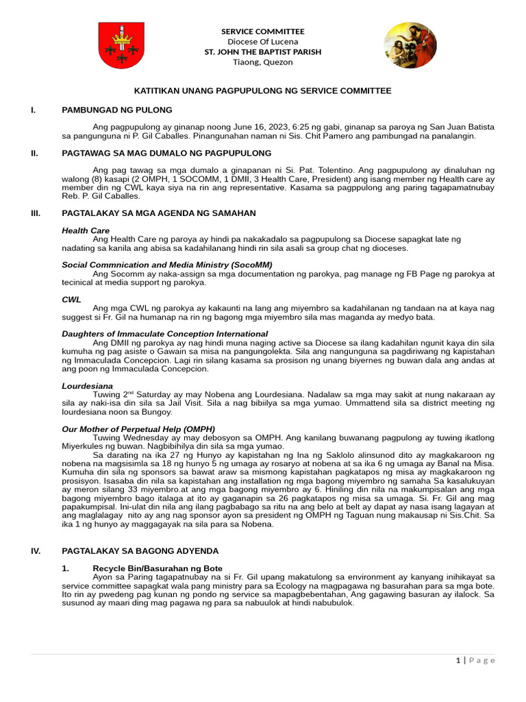 Minutes Service | PDF