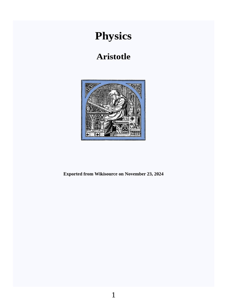 Physics - Translation - Physics - (Aristotle) | PDF