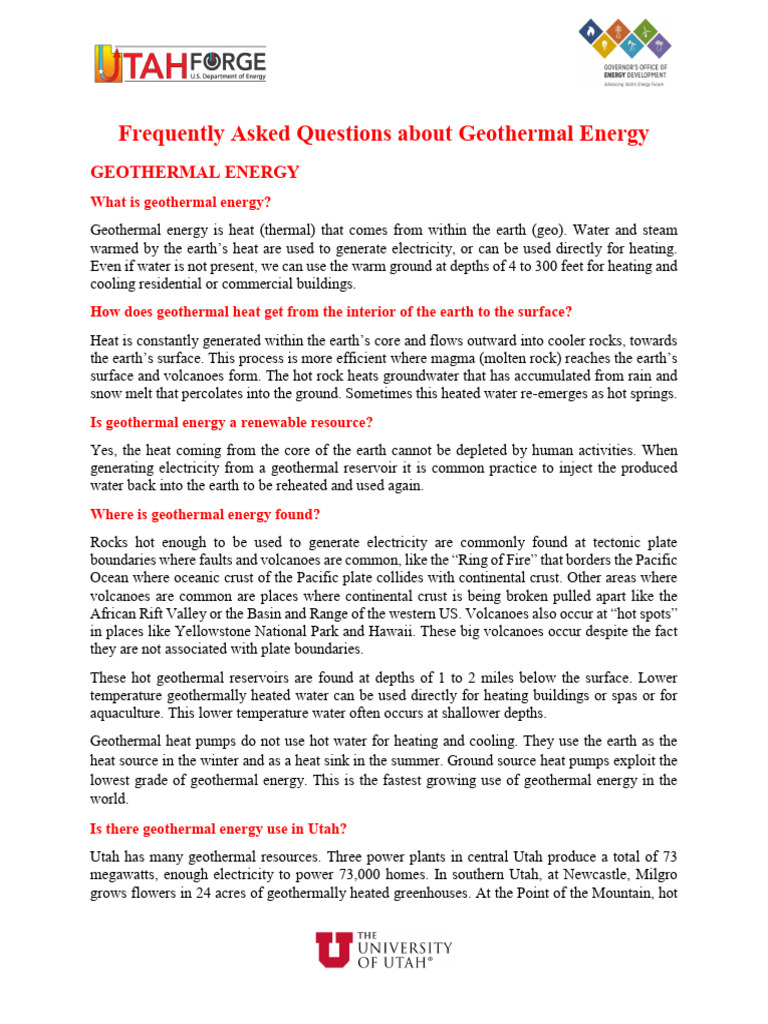 FAQ Geothermal Energy | PDF | Geothermal Energy | Heat Pump