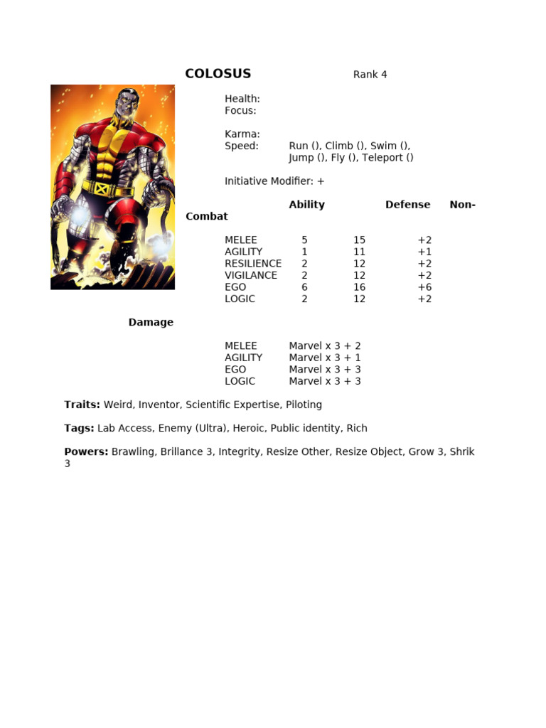 Blank Character Sheet | PDF