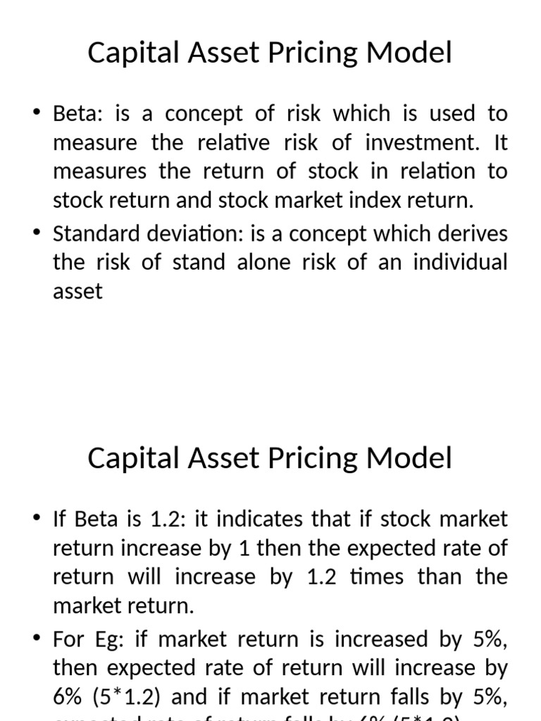 Capital Asset Pricing Model | PDF | Capital Asset Pricing Model | Beta (Finance)