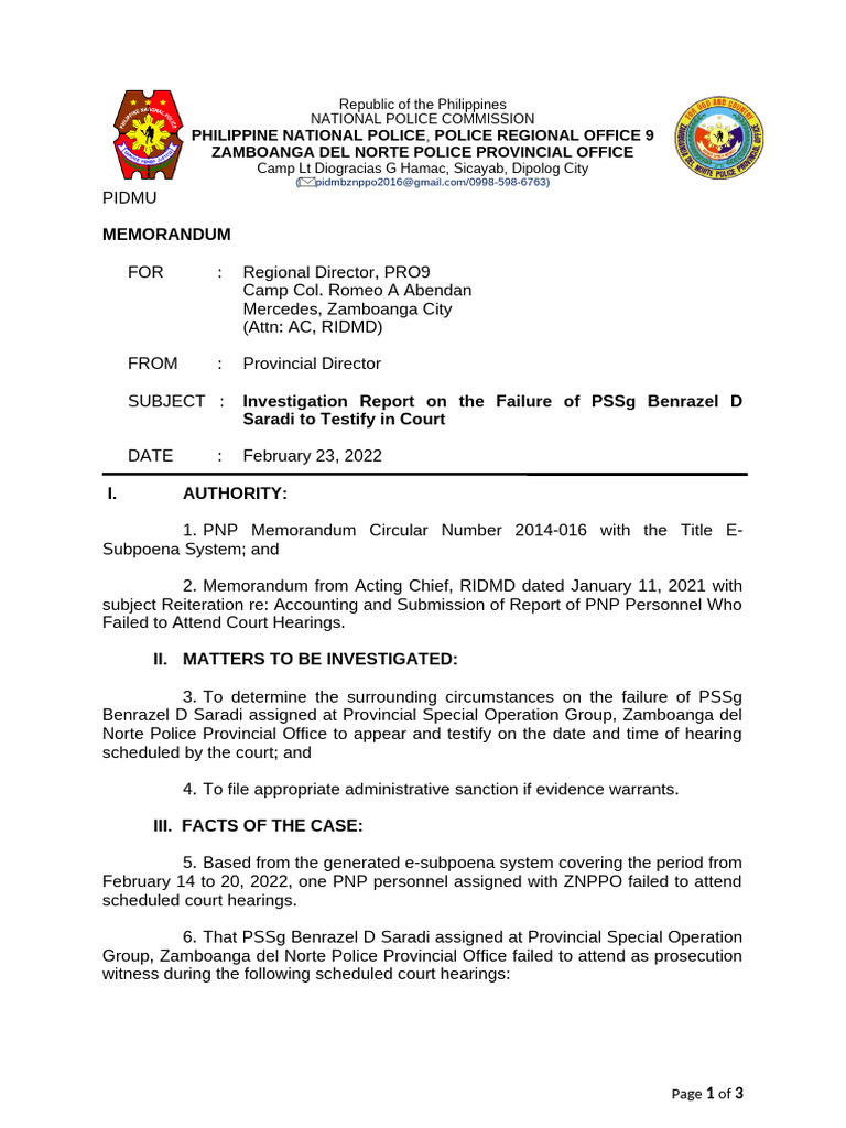 Investigation Report On The Failure of | PDF | Justice | Crime & Violence