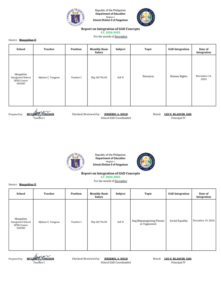 GAD Form | PDF | Philippines