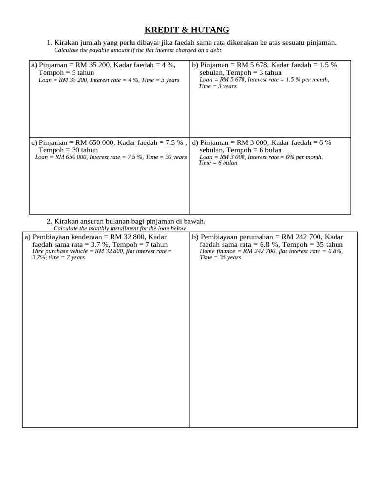 Hutang & Kredit | PDF | Credit Card | Interest